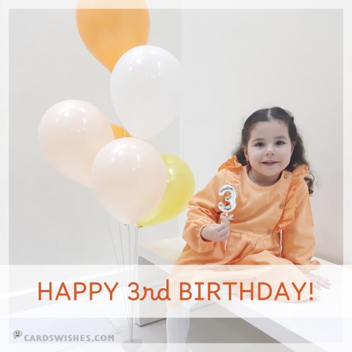 Happy 3rd Birthday Wishes for 3-Year-Old Baby