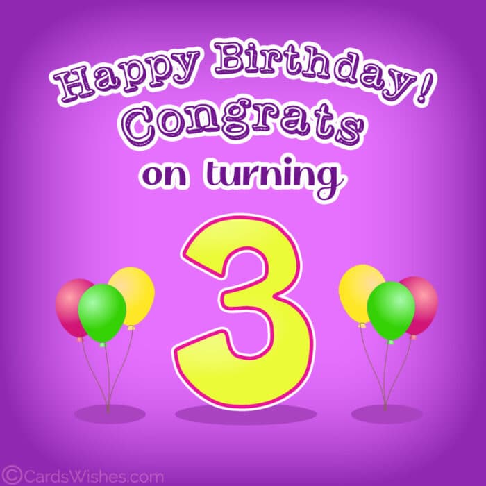 Happy 3rd Birthday Wishes for 3-Year-Old Baby